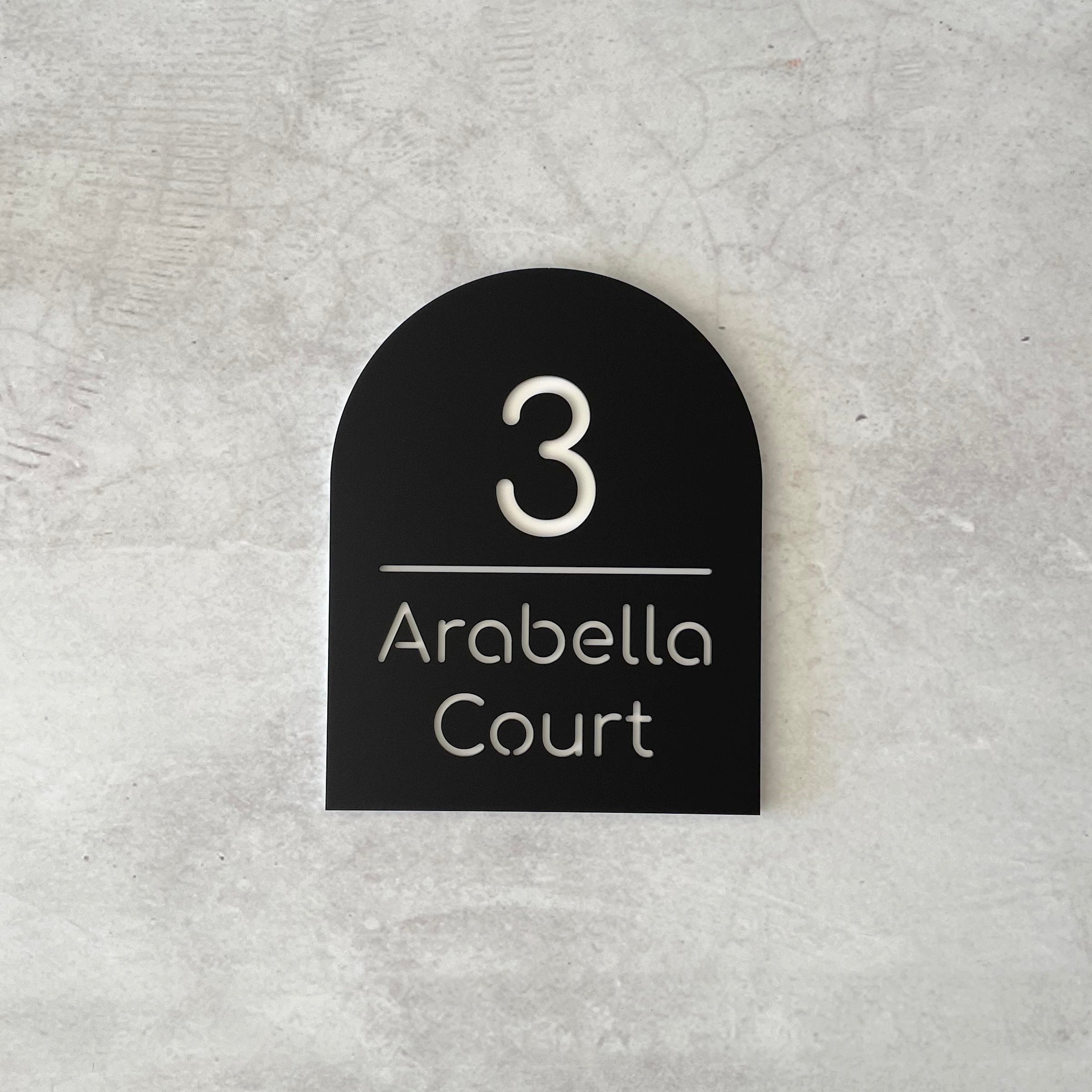 House Number with Street - Arch - Double Layer - All Sizes – Beam Studio