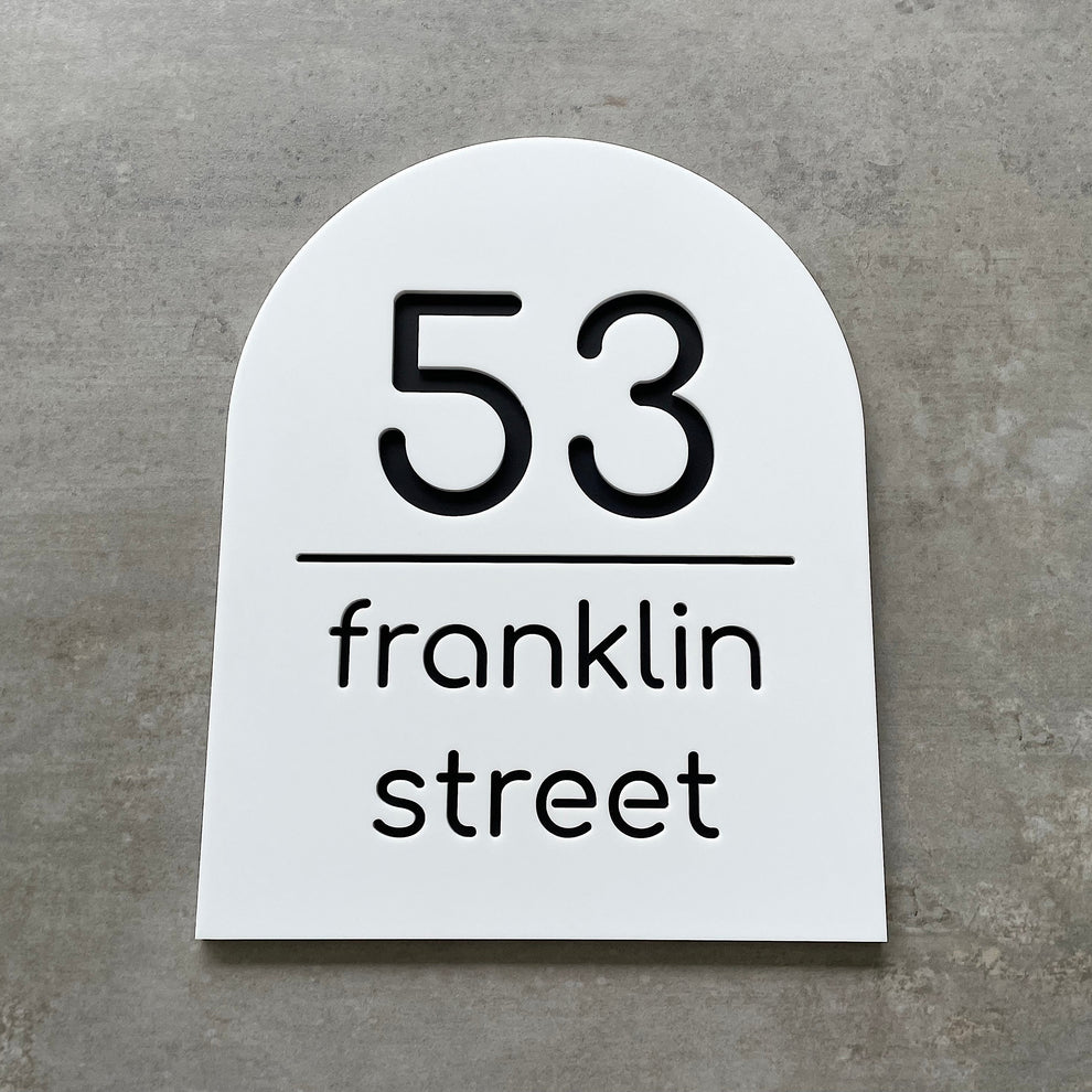 House Number with Street - Arch - Double Layer - All Sizes – Beam Studio